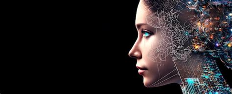 Premium Photo Portrait Of Female Humanoid Bioluminescent Robot