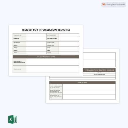 Free Request For Information RFI Templates Excel Word