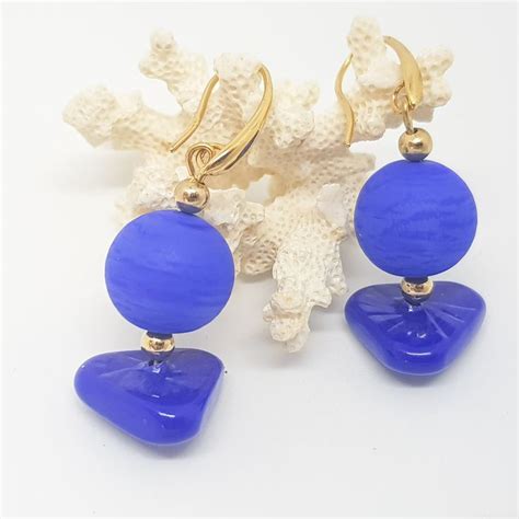 Серьги из матового и глянцевого стекла Италия | Drop earrings, Pearl ...