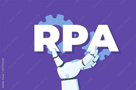 Robotic Process Automation Concept Robot Hand Holding RPA Inscription