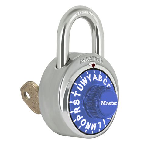 Master Lock 1585 Padlock Combination Blue Dial Key Bypass V51