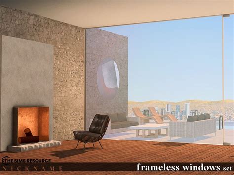 Modern Frameless Windows Set For Sims 4 Architecture