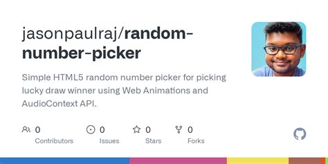 Github Jasonpaulrajrandom Number Picker Simple Html5 Random Number