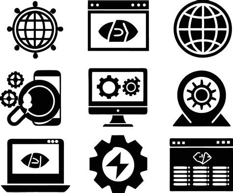Set Of Programming Icon Illustration Computer Code Programming