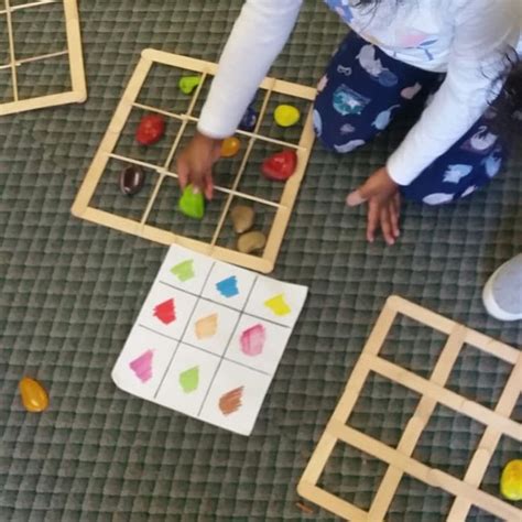 Spatial Intelligence Practice With Grids And Coloured Rocks • • •