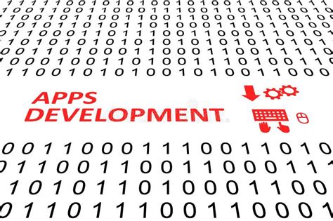Apps Development Concept Binary Code 3d Stock Illustration