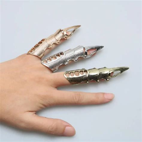 Unisex Punk Skull Finger Ring Knuckle Armour Full Finger Ring Gothic