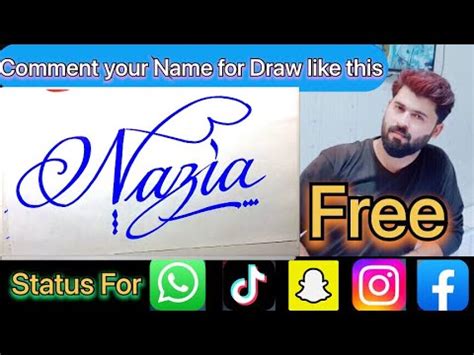 Nazia Name Signature Calligraphy Status How To Cursive Write With Cut Marker Nazia Nazia