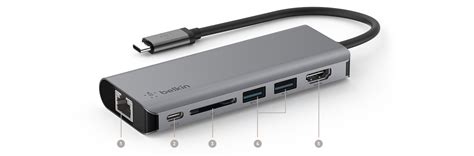 USB C 6 In 1 Multiport Adapter ISIS FUSION