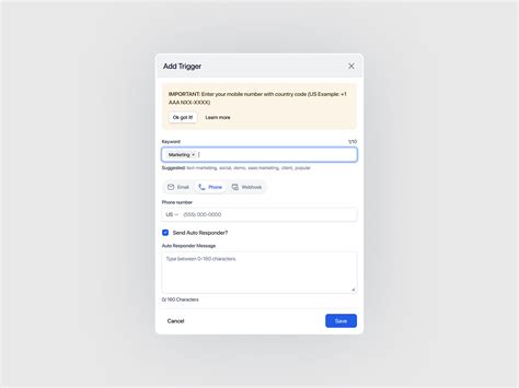 add trigger popup text marketing webapp by royal parvej for wecraft on