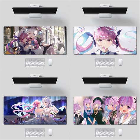 미나토 아쿠아 홀로라이브 애니메이션 노트북 키보드 데스크 매트 사무실 컴퓨터 마우스 패드 노트북 마우스 패드 게임 마우스 매트마우스 패드 Aliexpress
