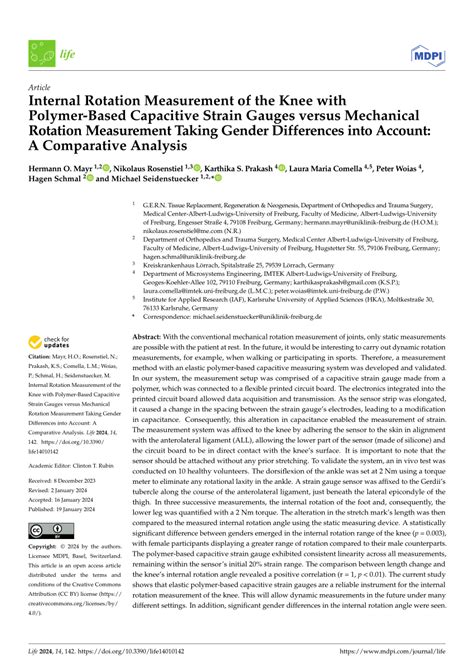 PDF Internal Rotation Measurement Of The Knee With Polymer Based