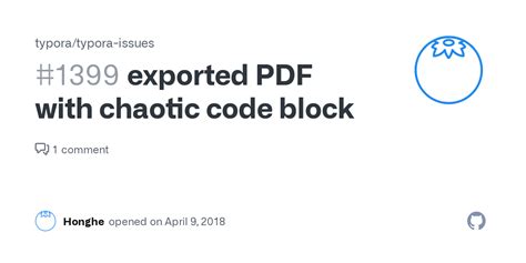 exported pdf with chaotic code block · issue 1399 · typora typora
