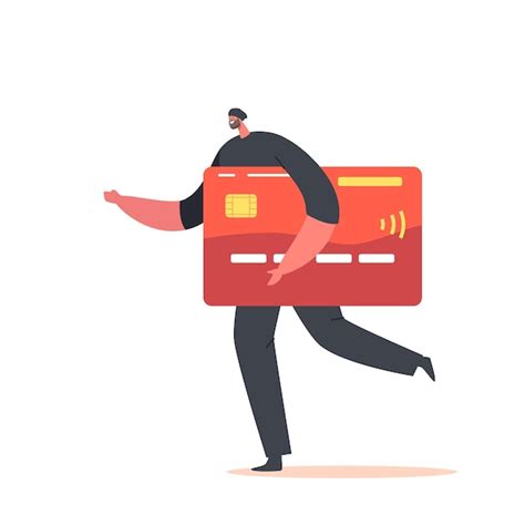 Premium Vector Hacker Male Character Carry Huge Stolen Credit Card