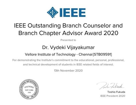 Vydeki Vijayakumar On Linkedin I Am Privileged To Receive The Ieee