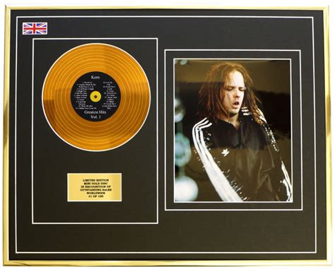 KORN MINI METAL GOLD DISC PHOTO DISPLAY LIMITED EDITION COA