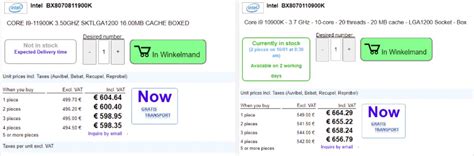 Intel Core Rocket Lake S Minoristas Listan Sus Precios En Europa