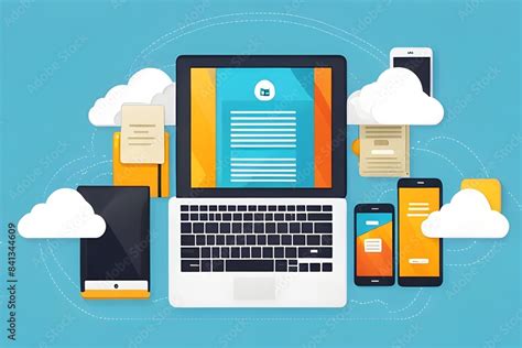 Cloud Technology Represented By Various Digital Devices Showcasing