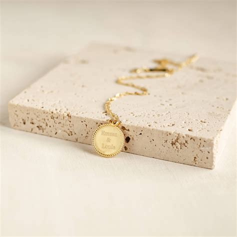 Engravable Round Pendant Necklace Sterling Silver Hey Happiness