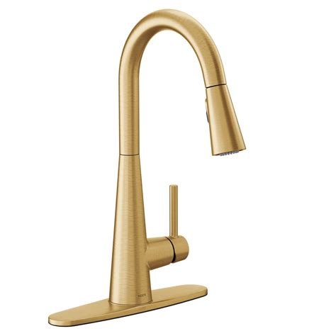 Moen 7864 Sleek 1 5 GPM Single Hole Pull Down Kitchen Faucet Gold