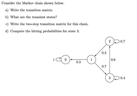 Solved Consider The Markov Chain Shown Below A Write The Chegg