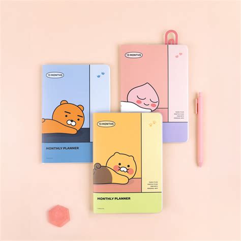 카카오프렌즈 만년 먼슬리 플래너 춘식이 업무 노트 만년형 다이어리 스케줄러 비팬시
