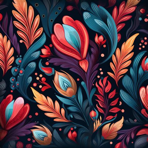 Premium Photo Bohemian Background Design Seamless Pattern