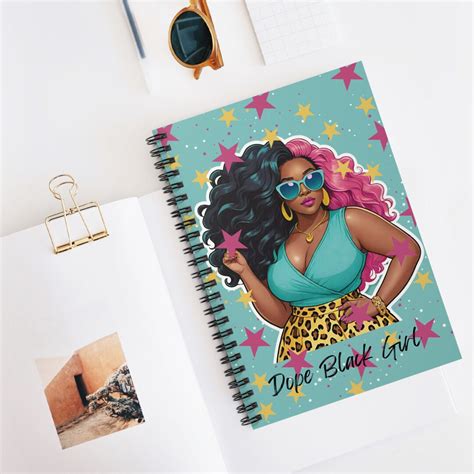 Dope Black Girl Spiral Notebook Journal Ruled Line Etsy