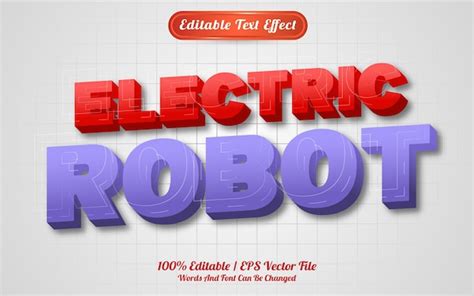 Premium Vector Electric Robot Text Effect Technology Themed