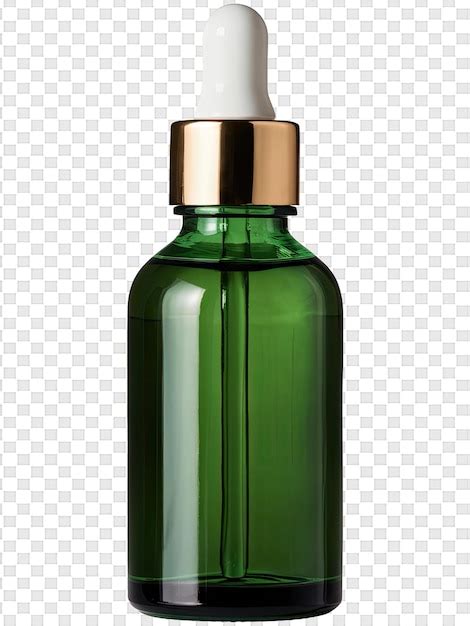 Premium Psd A Green Bottle Of Green Liquid With A Gold Cap