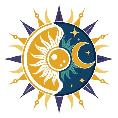 Круг с луной и звездами с луною и звездами Премиум вектор