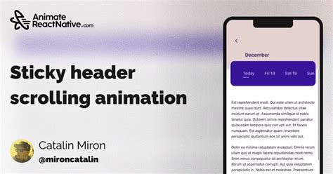 React Native Animations Sticky Header Scrolling Animation