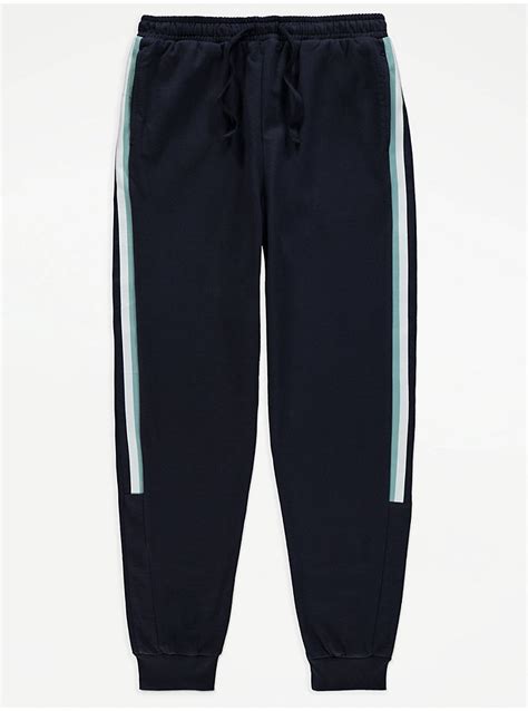 Navy Side Stripe Joggers Men George At Asda