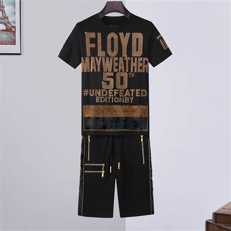 ₩29에서 100 코튼 두개골 T 셔츠 바지 2 조각 세트 망 여름 솔리드 크리스탈 티셔츠 캐주얼 펑크 트랙 슈트 편지 탑 티 의류 짧은 소매 Dhgate