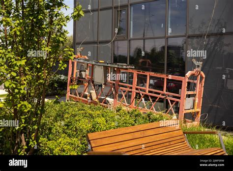 Extensive Scaffolding Providing Platforms For Work In Progress On A New Apartment Block Tall