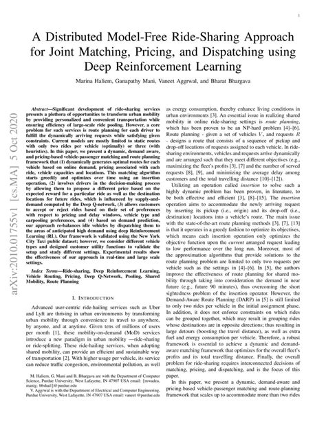 A Distributed Model Free Ride Sharing Approach For Joint Matching