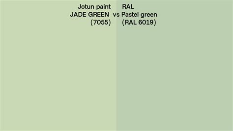 Jotun Paint Jade Green 7055 Vs Ral Pastel Green Ral 6019 Side By