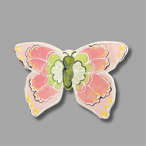 Pink Butterfly Garden Stake Heather Lane Pottery