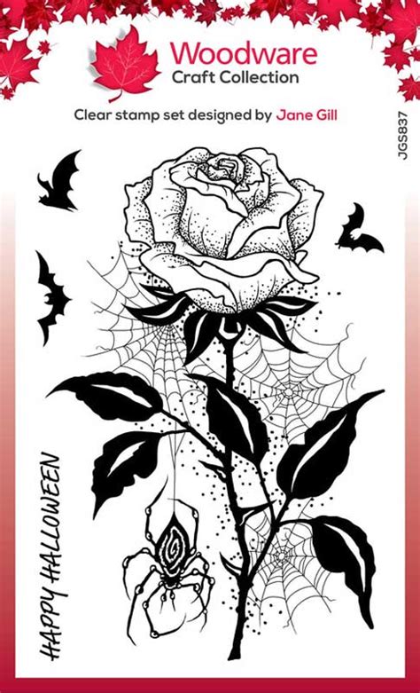 Woodware Craft Collection Clear Stamp Set Spider And Rose Jgs837