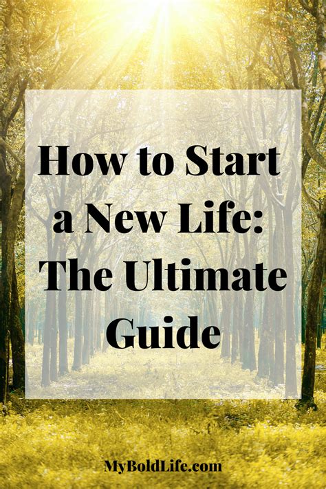 How To Start A New Life The Ultimate Guide My Bold Life
