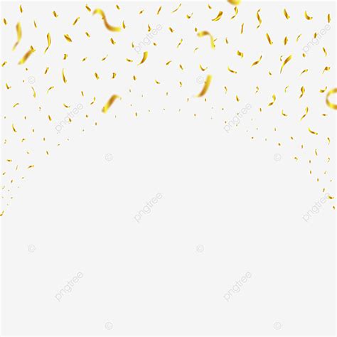 색종이와 금박 Png 벡터 무료 현실적인 황금 리본 떨어지는 그림 투명 배경 축제 요소 생일 파티 축하에 고립 황금 색종이