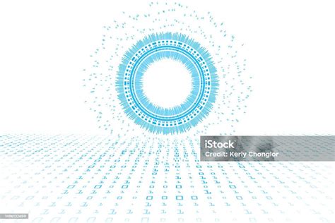 Big Data Visualization Technology Abstract Binary Code With Data Connection Backdrop Stock