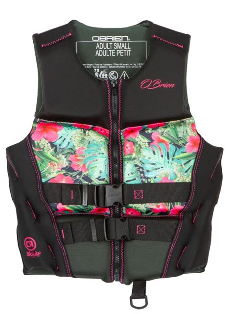 Obrien Womens Flex V Back Life Jacket Pink Floral Candr Skioutdoor