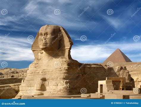 Sphinx And Pyramid Stock Image Image Of Stone Mythology 3780261