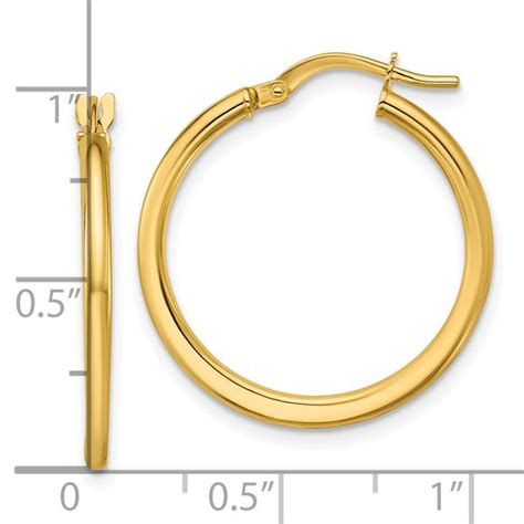 Leslies Leslies 10k Polished Round Hoop Earrings 10le640 Spath