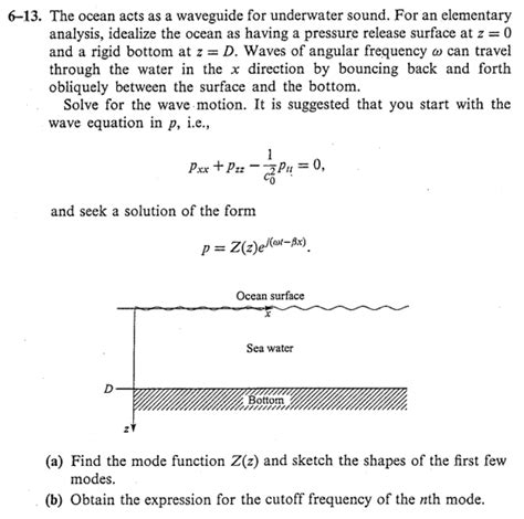 Solved 6 13 ﻿the Ocean Acts As A Waveguide For Underwater