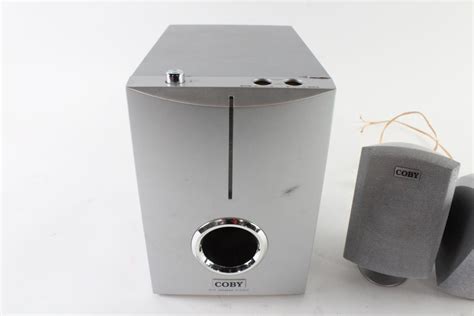 Coby Hi Fi Speaker System With Small Speakers 3 Pieces Property Room