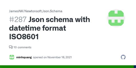 Json Schema With Datetime Format Iso8601 · Issue 287 · Jamesnk