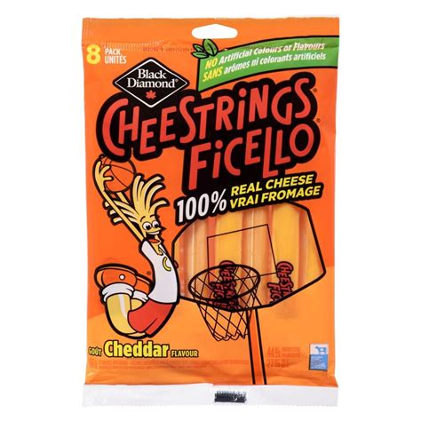 Cheestrings Coloured Cheddar Flavour Stringable Cheese 168g Canadian