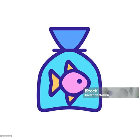 水族館圖示向量隔離輪廓符號插圖向量圖形及更多可愛圖片 可愛 商標 外型 Istock